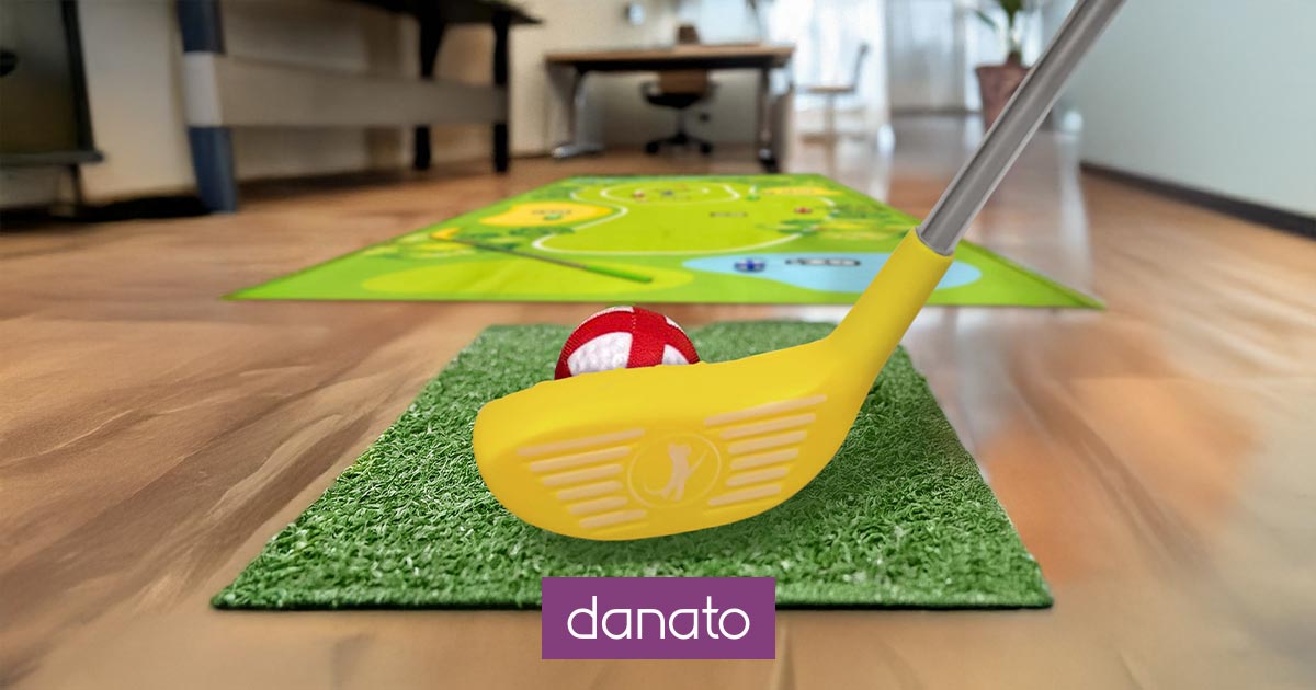 Golf Teppich – Minigolf für Zuhause mit Schläger & Bällen