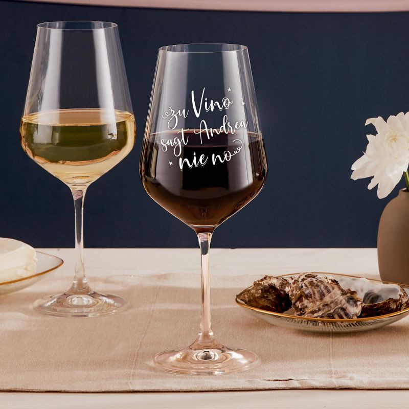 Lustiges Weinglas mit personalisierter Gravur - Vino