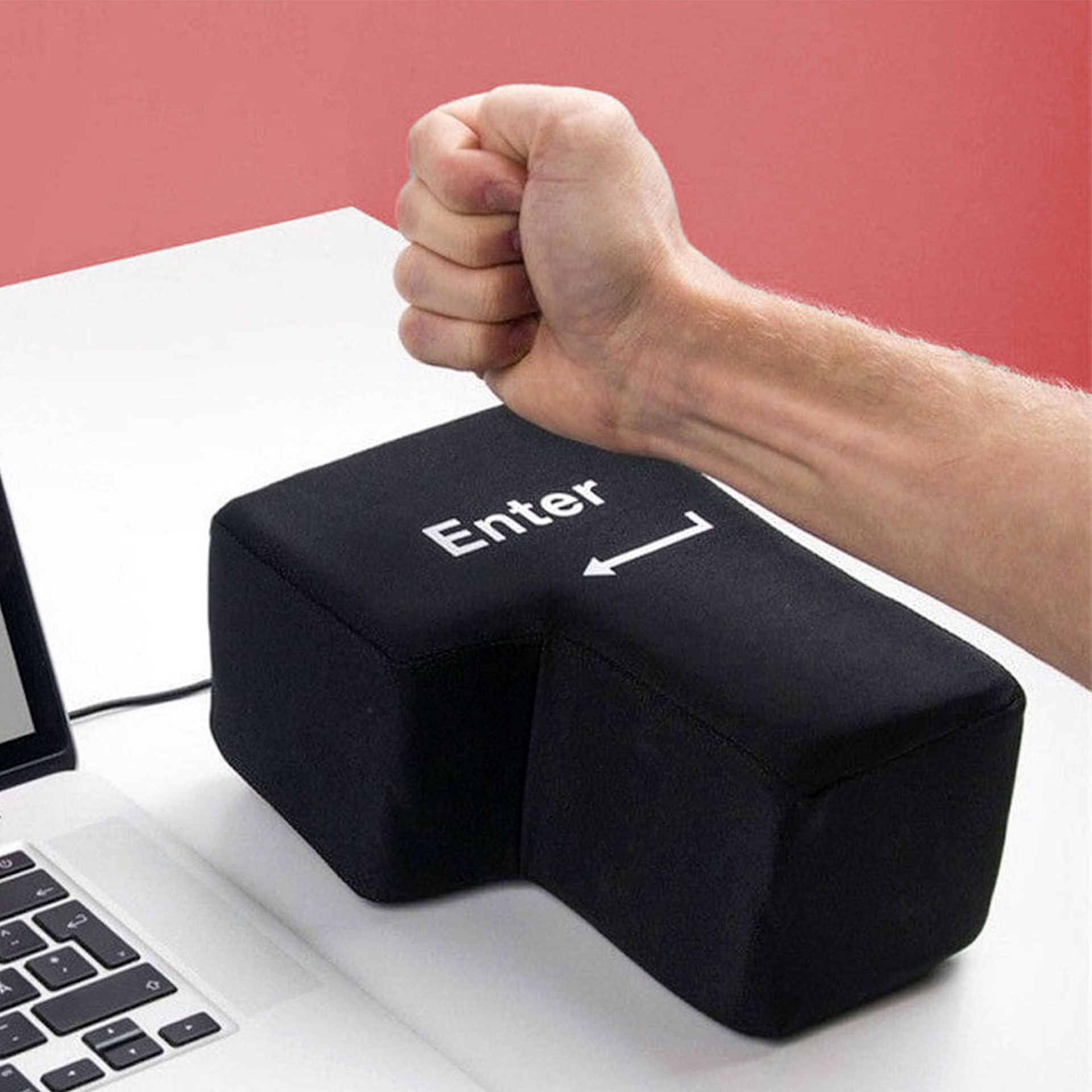 Big Enter Button - Anti Stress Kissen mit USB Anschluss