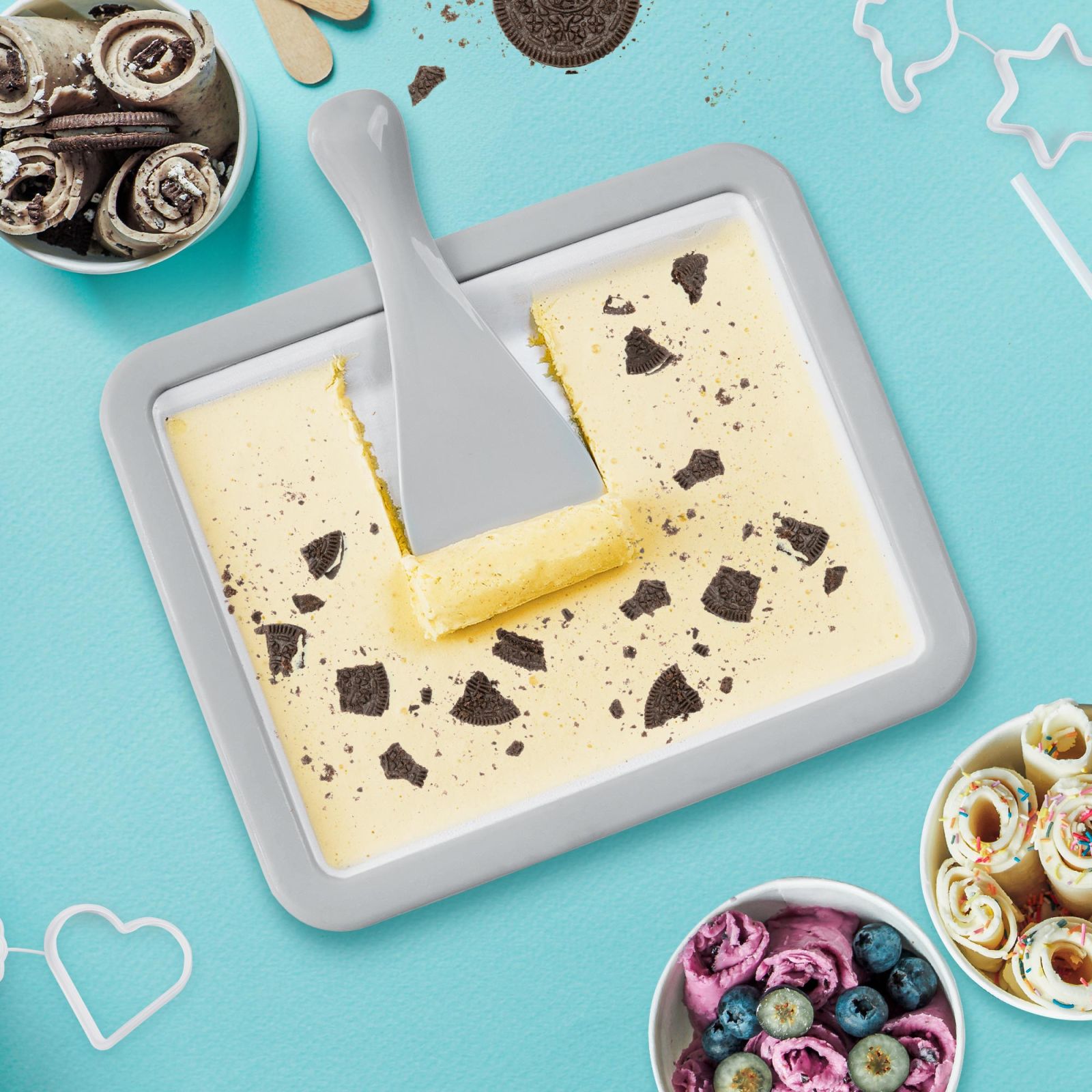 Roll Eis selber machen - Graue Ice Rolls Maschine DIY