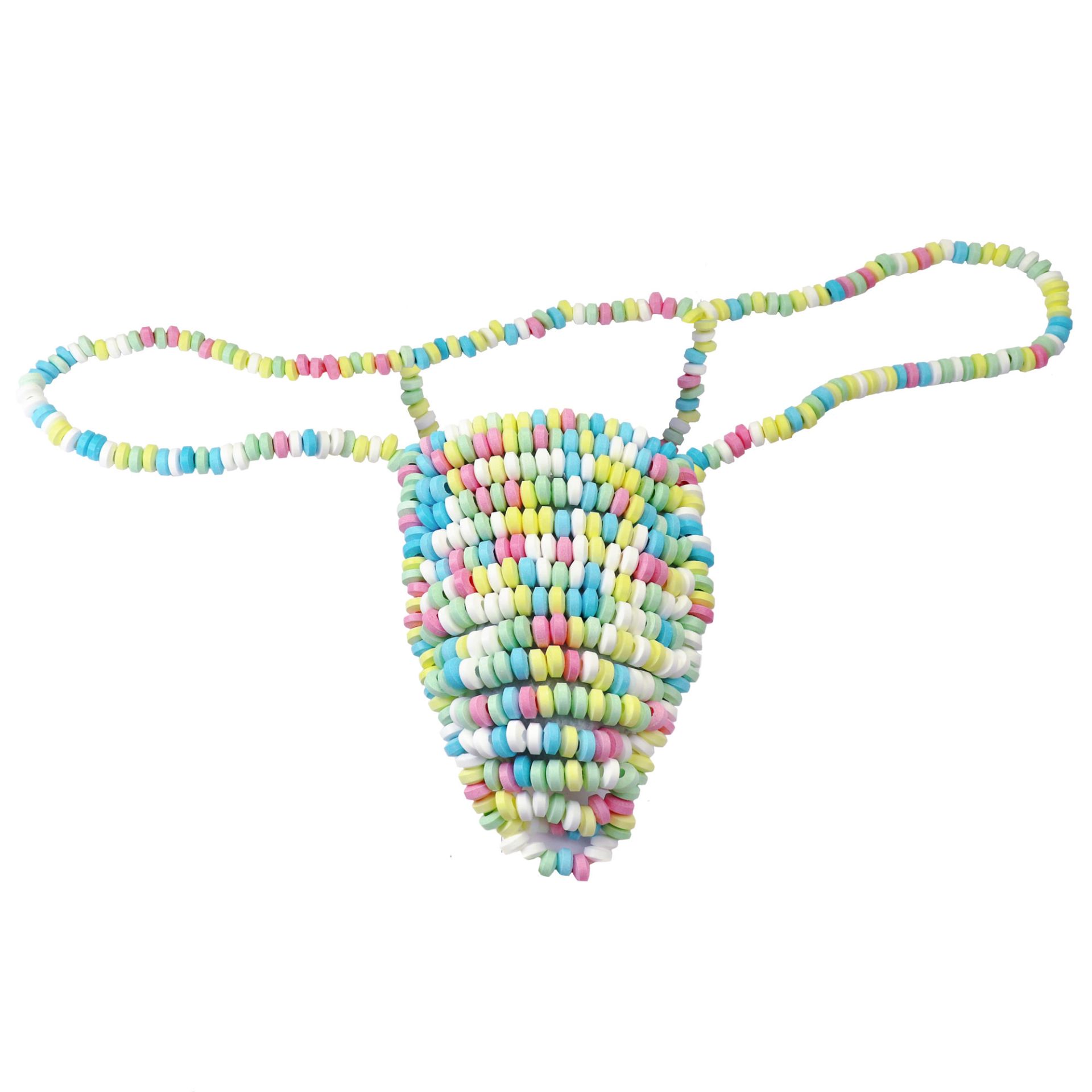Essbarer Candy String für Männer aus bunten Zuckerperlen