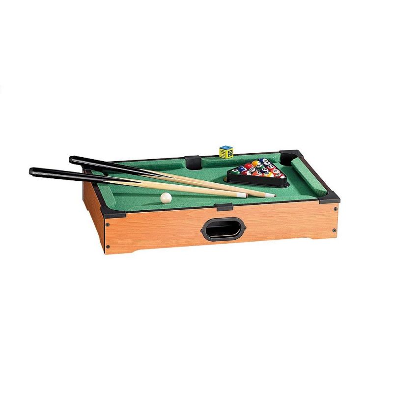 Mini Billardtisch Set mit 2 Queues 16 Billardkugeln und Zubehör